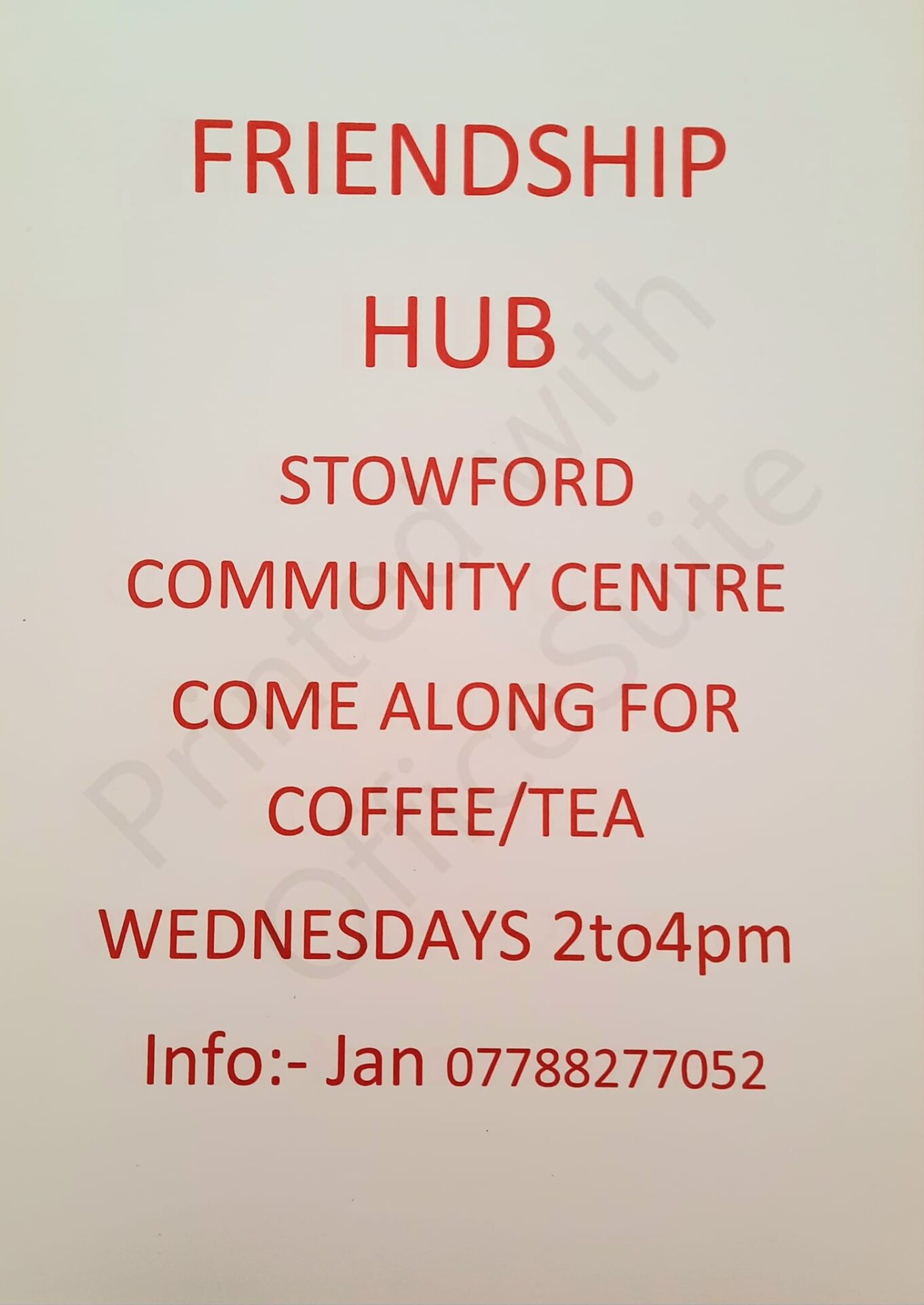 Stowford Friendship Hub - Sidmouth Town Council